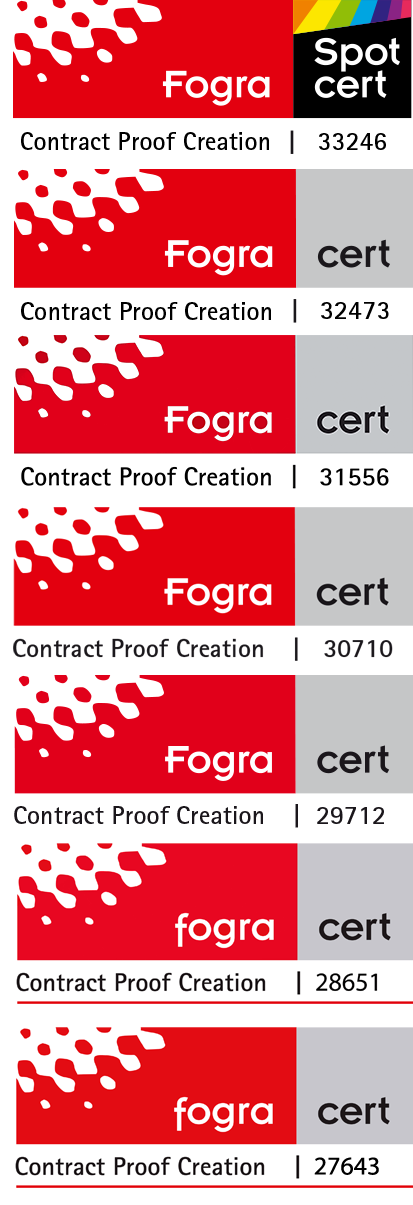 Fogra Zertifizierungen der Proof GmbH-shop.proof.de