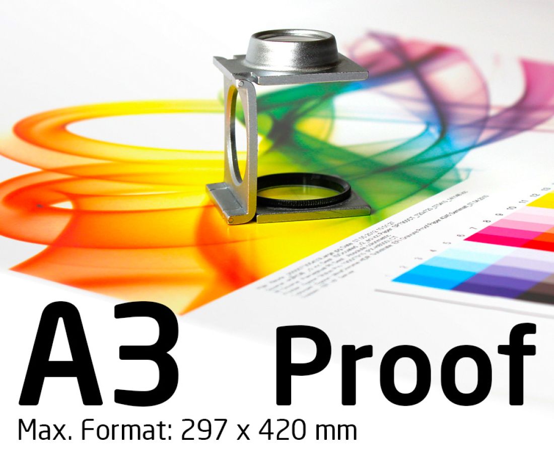 A3 Proof farbverbindlich nach ISO 12647 mit Fogra Medienkeil-shop.proof.de